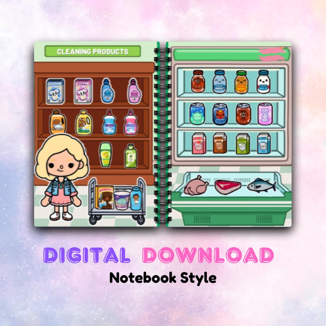 Toca Boca Quiet Book Template Supermarket Paper Doll Printable for Kids ...