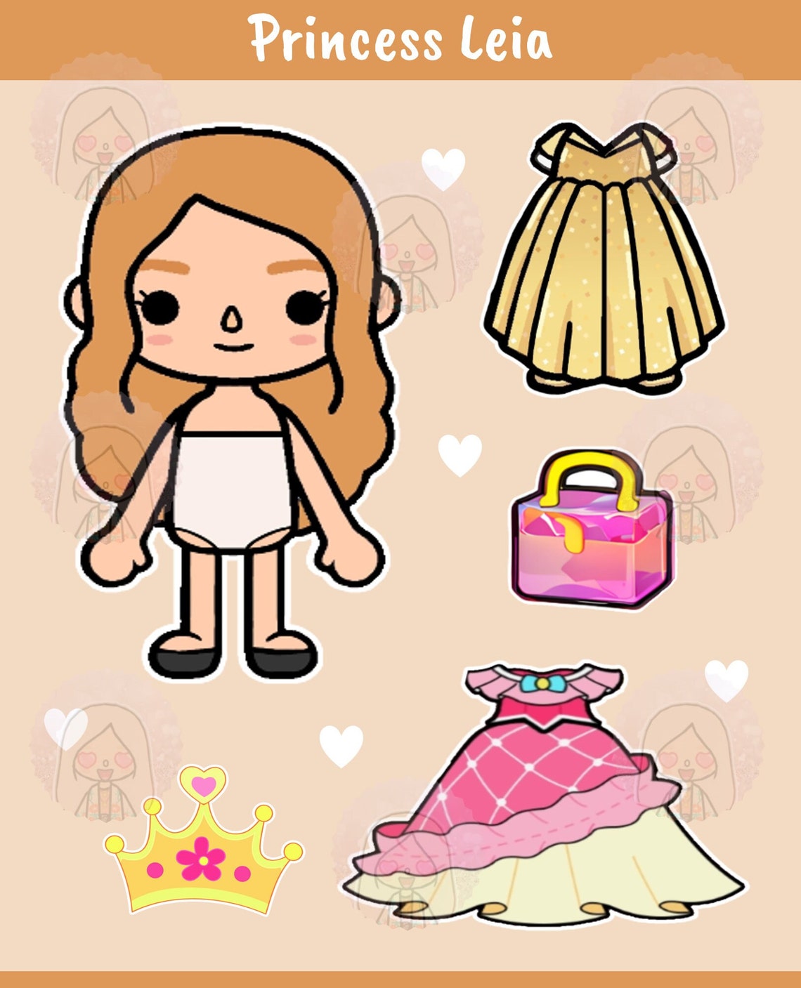 Toca Boca Princess Dress up Paper Doll Printable Template - Etsy