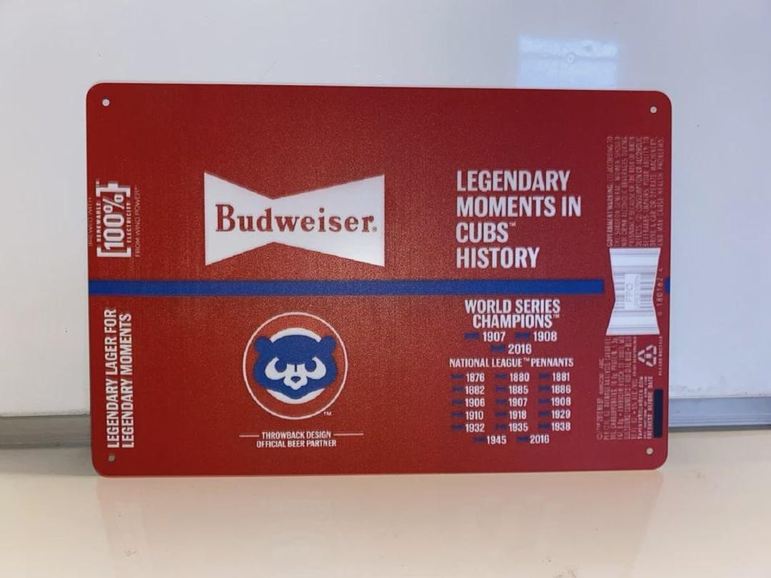 Chicago Cubs - Budweiser Beer Metal Sign - Wrigley Field - MLB ...