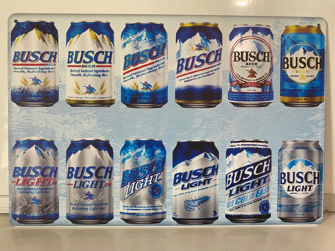 Busch Light - Busch Beer Evolution of Cans Metal Sign - Etsy