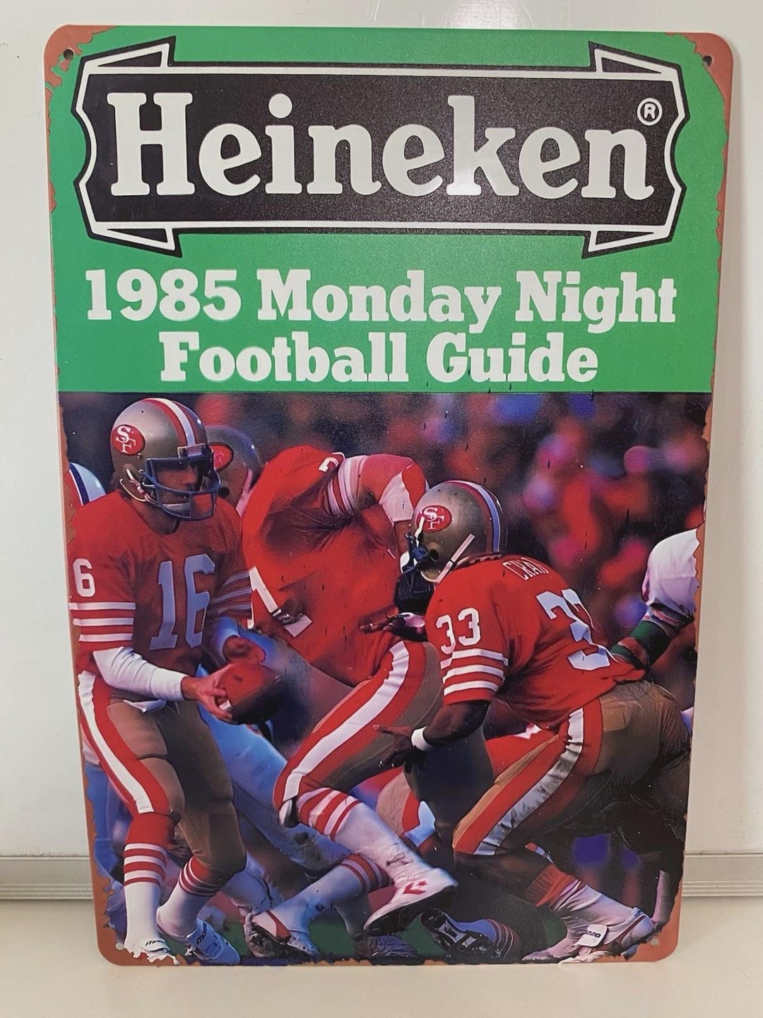 San Francisco 49ers - Heineken Beer Metal Sign - Joe Montana Roger ...