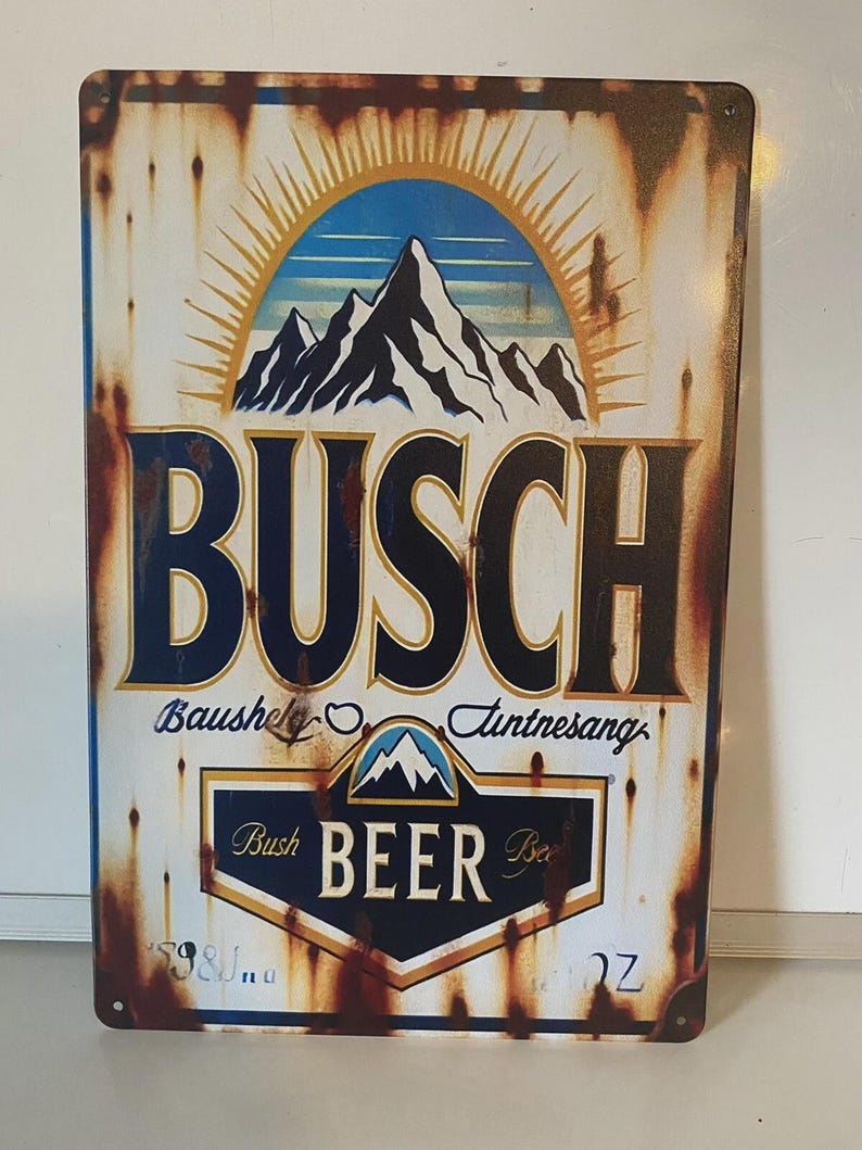 Busch Light Busch Beer Sign - Metal / Tin - Aluminum Poster - Rustic ...