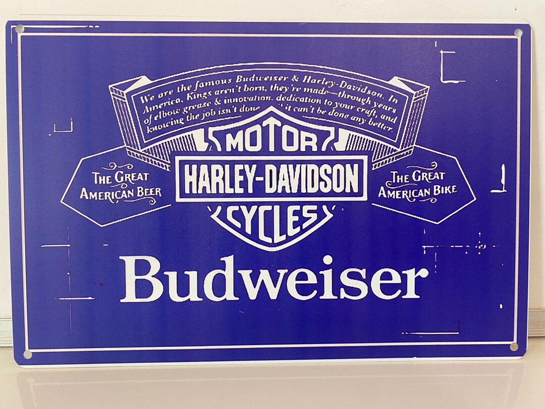 Harley Davidson - Budweiser Beer Sign - Bud Light - Motorcycles - Etsy