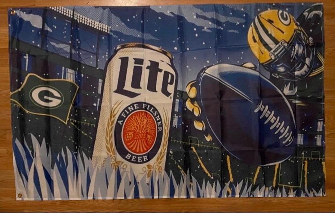Green Bay Packers - Miller Lite Beer - Banner / Flag - NFL - National ...