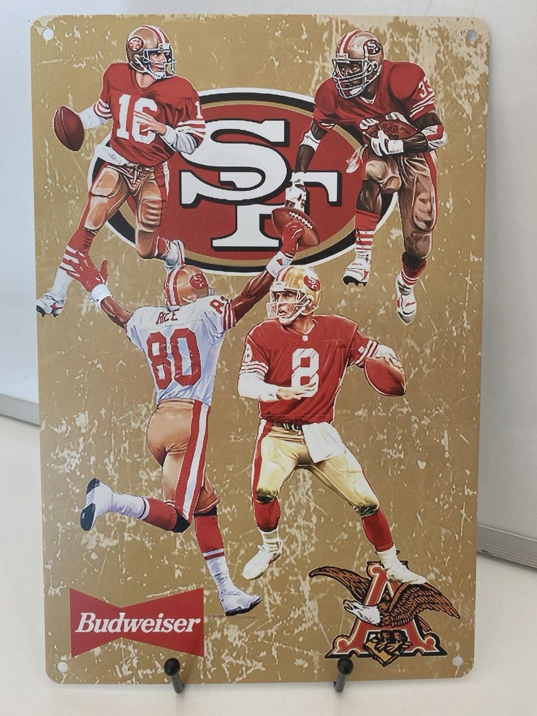 San Francisco 49ers - Budweiser Beer Sign - Joe Montana - Jerry Rice ...