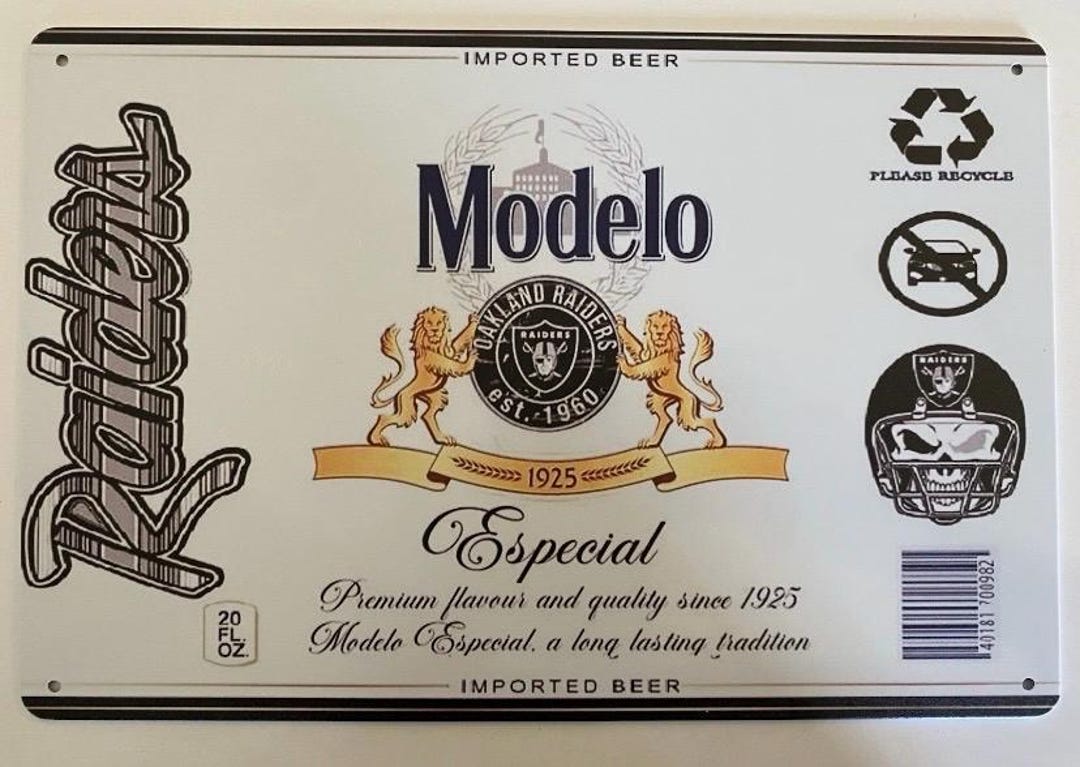 Las Vegas Raiders - Modelo Beer Sign - NFL - National Football League ...