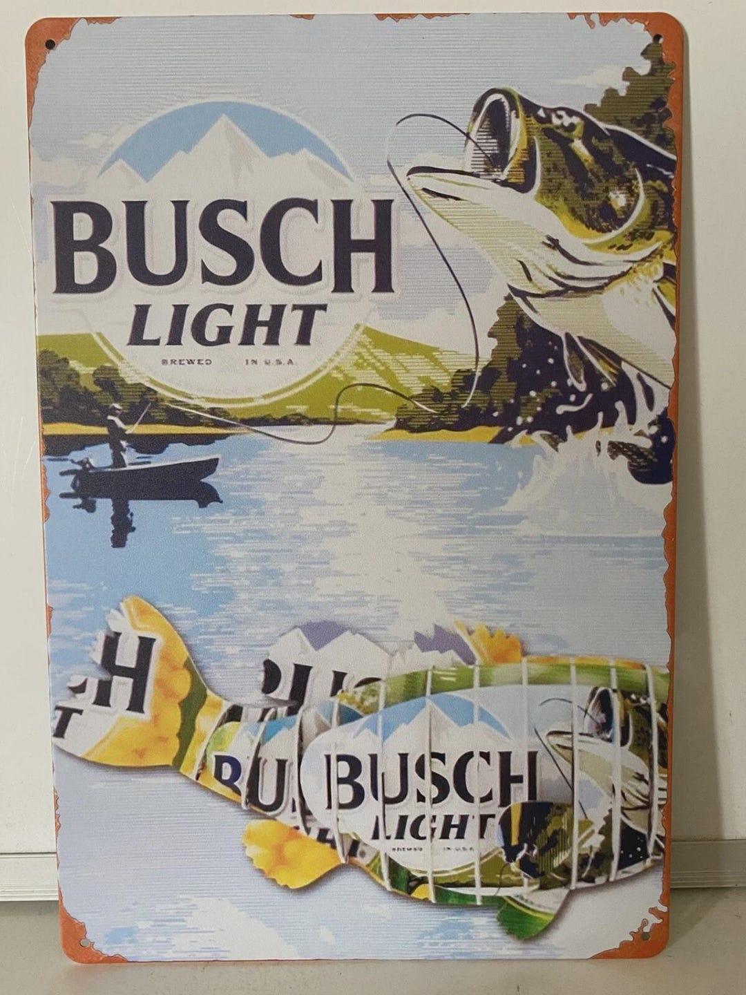 Busch Light - Busch Beer Fishing - Sign - Ice Fishing - Cans Bottles ...