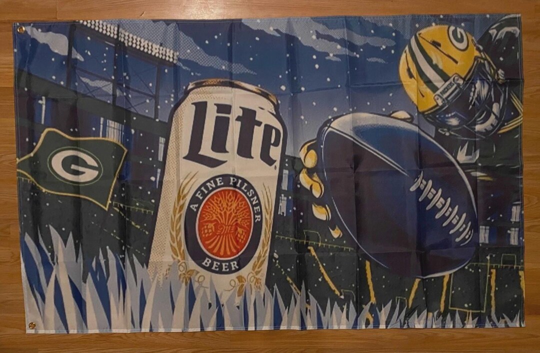 Miller Lite Beer Green Bay Packers Flag - Miller Brewing Company - NFL ...