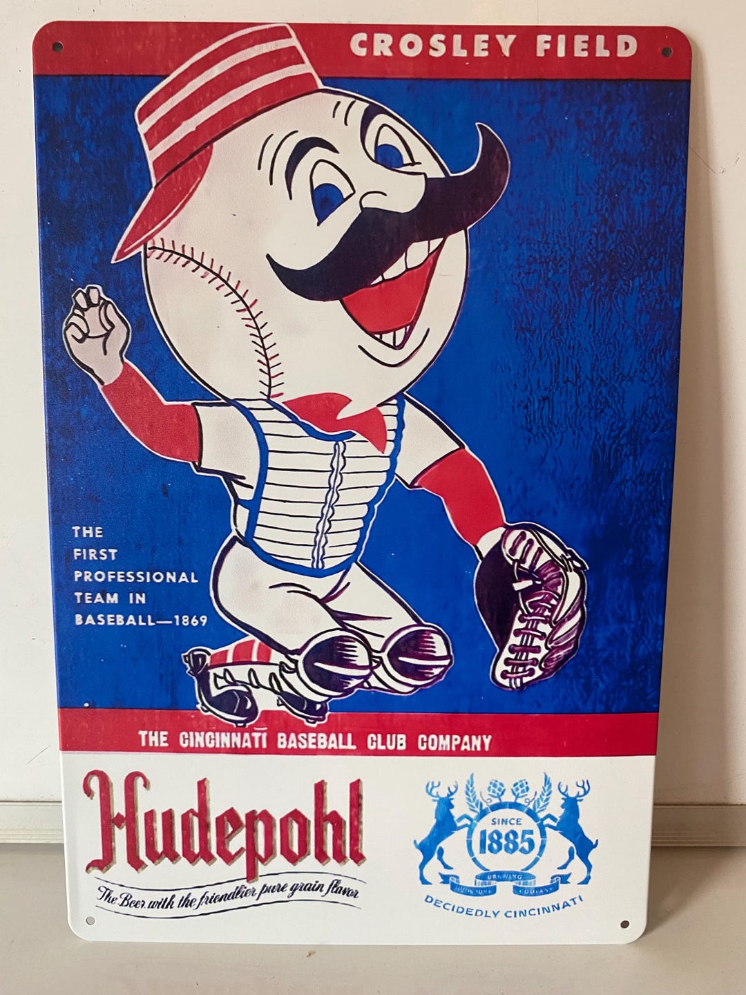 Cincinnati Reds - Hudepohl Beer Sign - Vintage Style - MLB - Major ...
