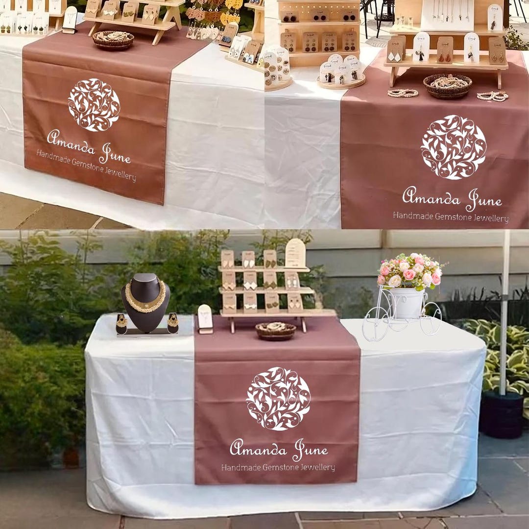 Custom Brand Logo Table Runner for Pop up Shop Display, Personalized ...