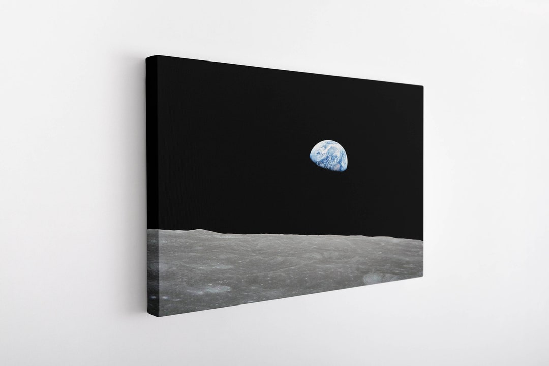 Earthrise NASA Wall Art Canvas Iconic Photo of Earth From Space Apollo ...