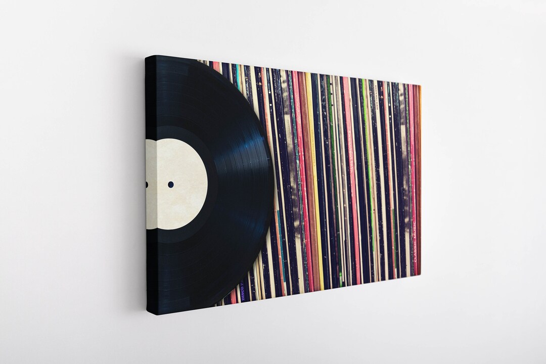 Vinyl Record Wall Art Music Decor Vintage Vinyl Covers Canvas Print ...