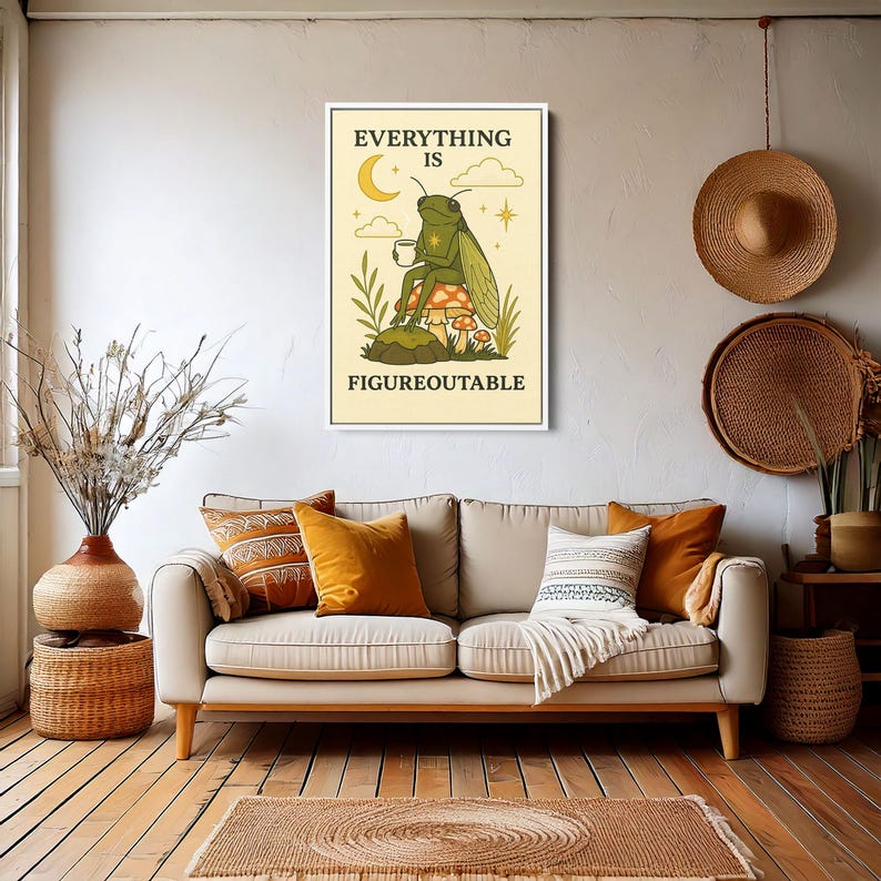 Inspirational Grasshopper Poster – "everything is Figureoutable" Wall ...
