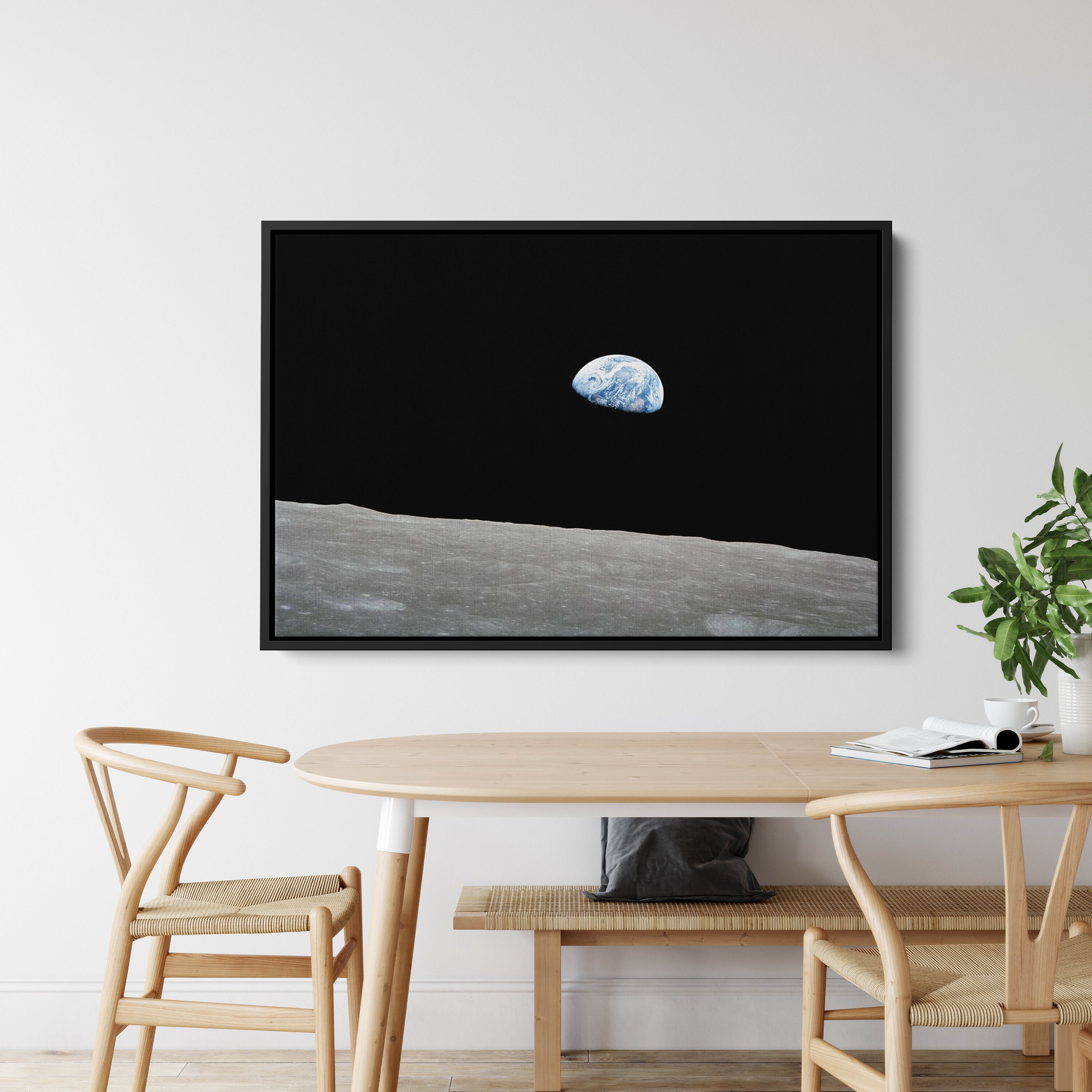 Earthrise NASA Wall Art Canvas Iconic Photo of Earth From Space Apollo ...
