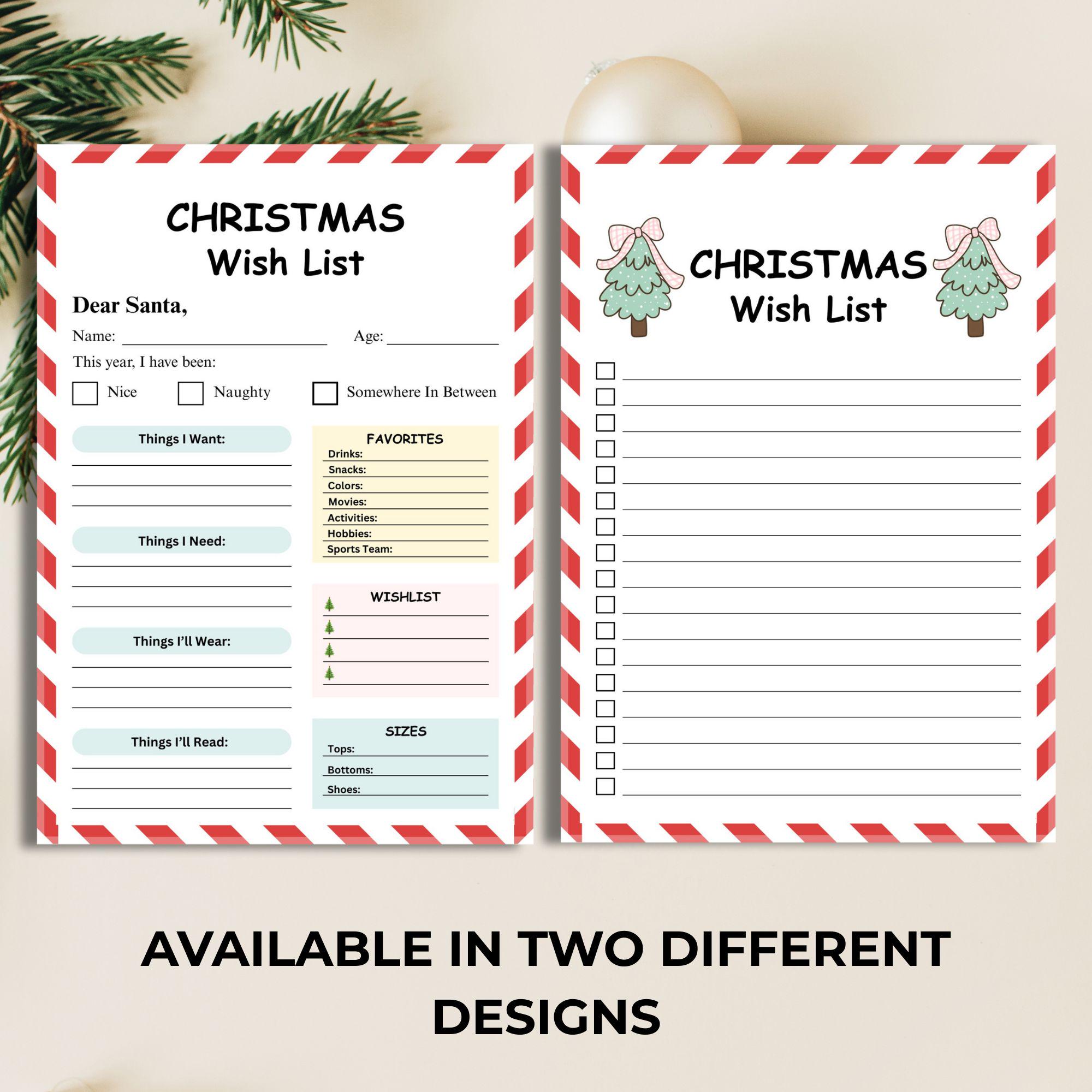 Editable Christmas Wish List | Christmas Gift List | DIY Kids Christmas ...
