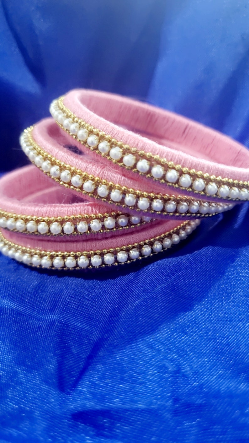 Handmade Bangles Are Craft With Sequence,cotton Thread, Mirror,kundan ...