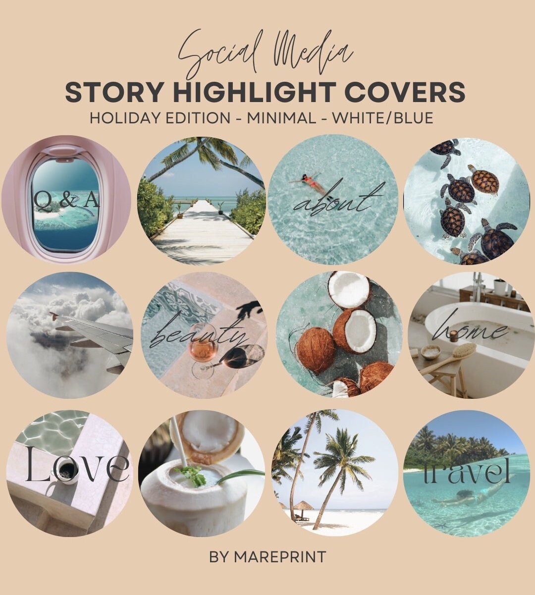 Instagram Story Highlight Template 12 X, Social Media Template Cover ...