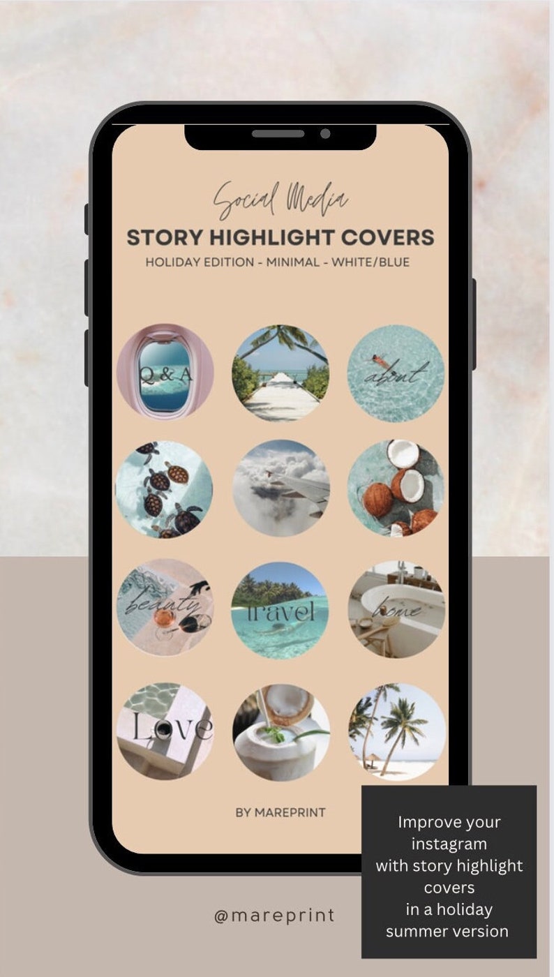 Instagram Story Highlight Template 12 X, Social Media Template Cover ...