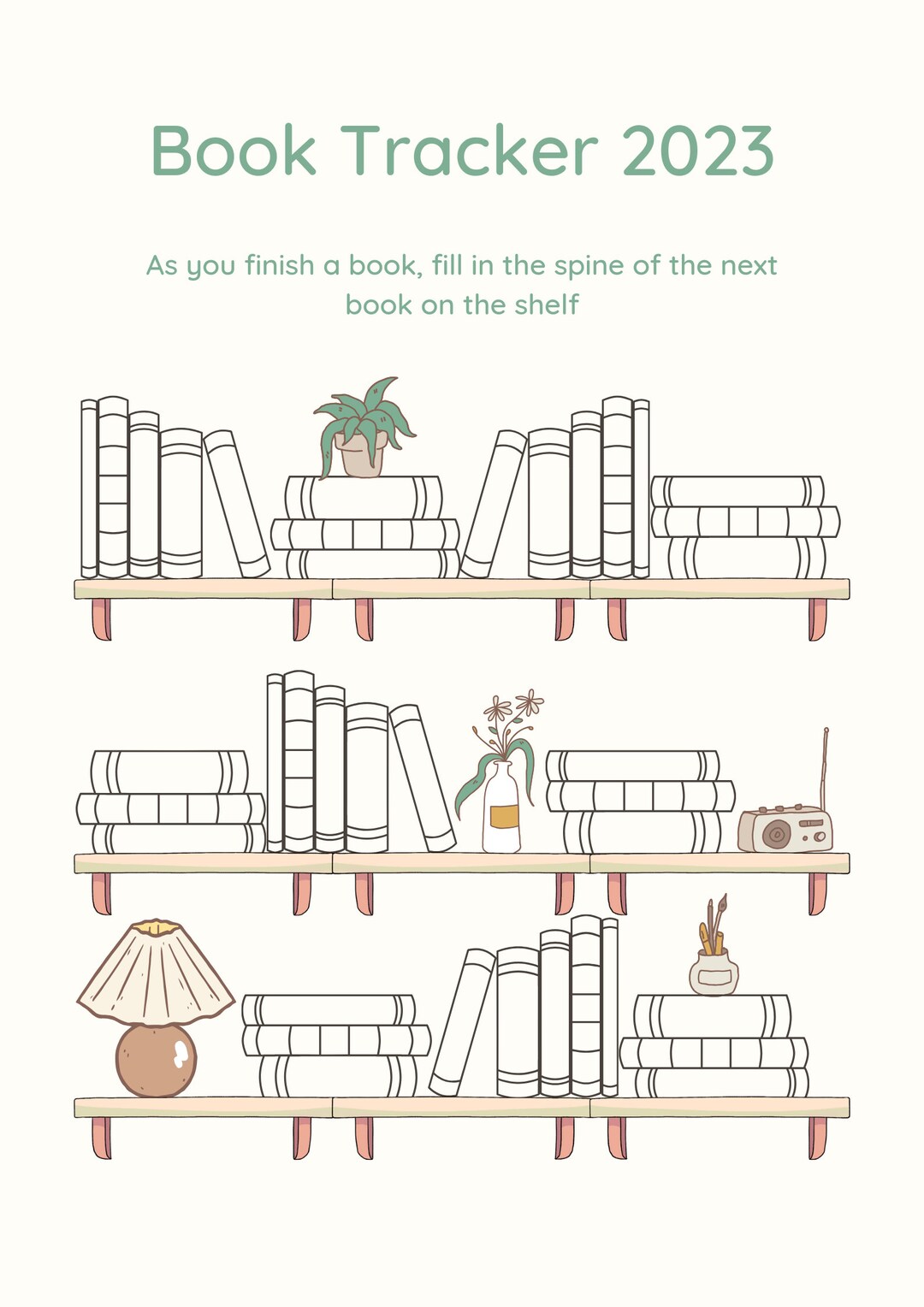 2023 Book Tracker Printable - Etsy