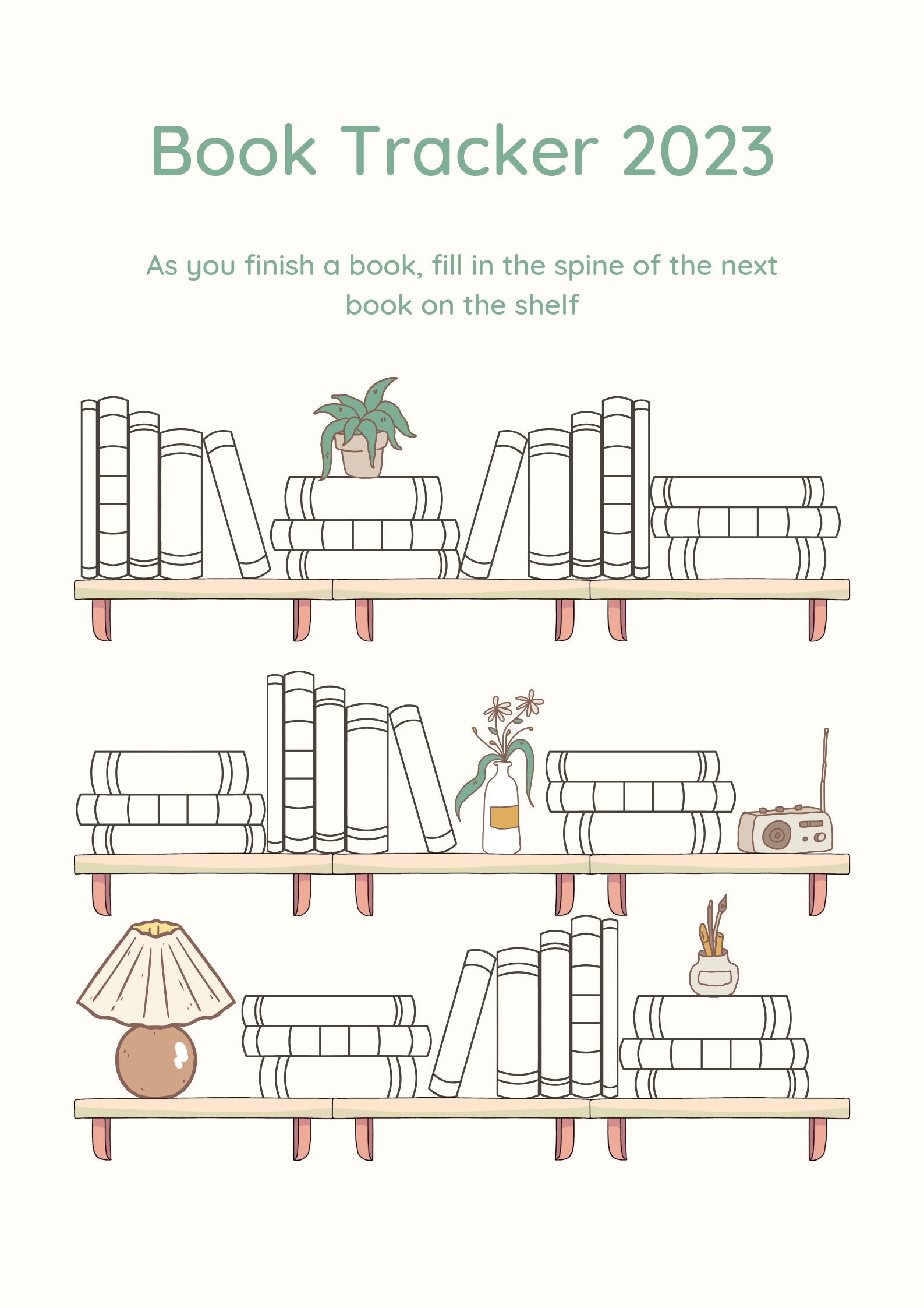 2023 Book Tracker Printable - Etsy