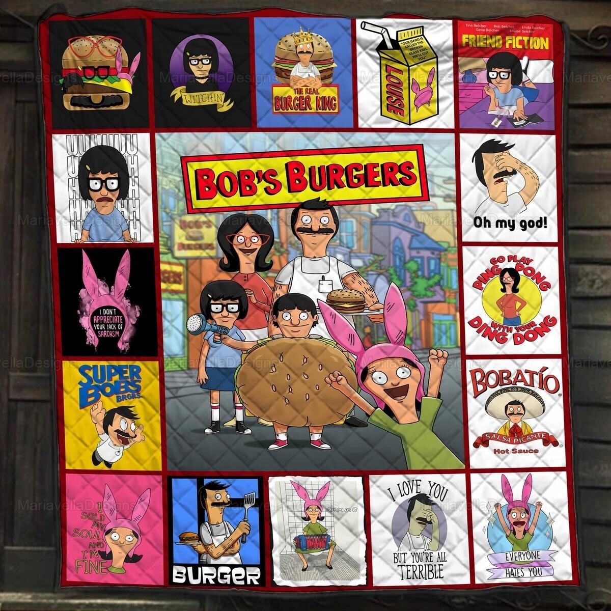 Bobs Burgers Quilt Bobs Burgers Bedding Quilt Etsy