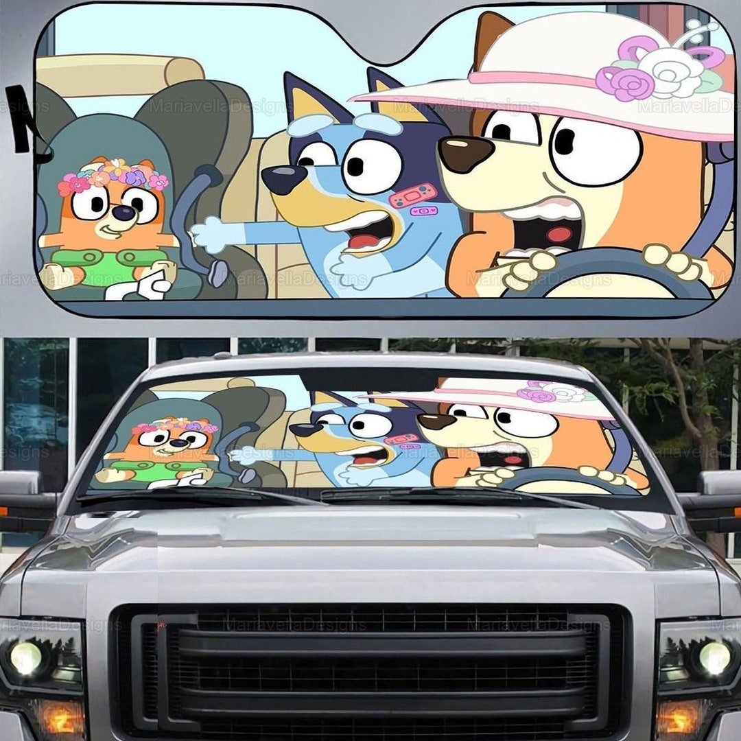 Bluey and Bingo Auto Sun Shade Bluey Car Sun Shade Bluey and - Etsy UK