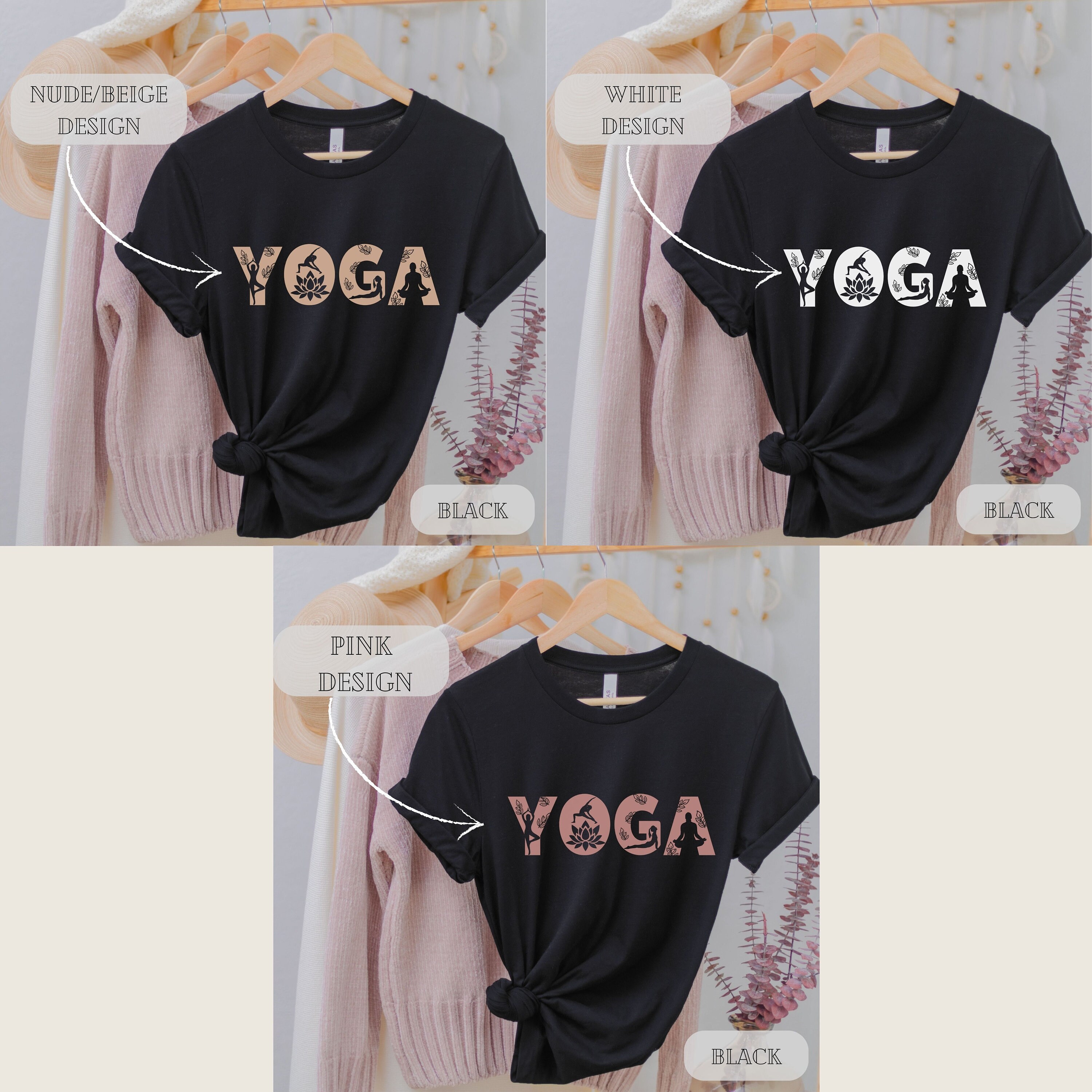 Yoga T-shirt Yoga Tee Yoga Yoga Shirts Gym Workout Tops Gift for Her ...