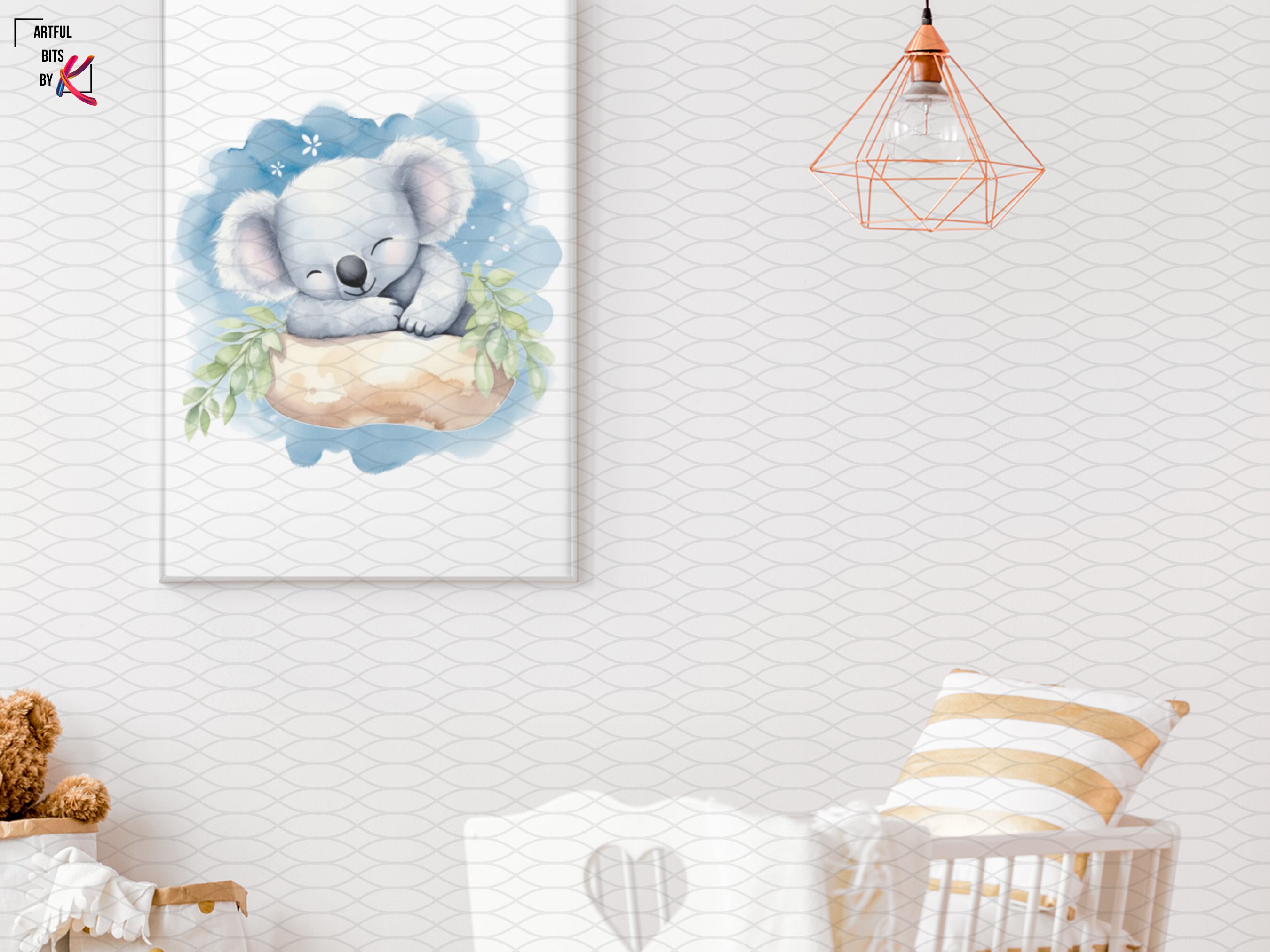 Watercolor Koala Clipart Dreamy Sleepy Cute Koala Baby - Etsy