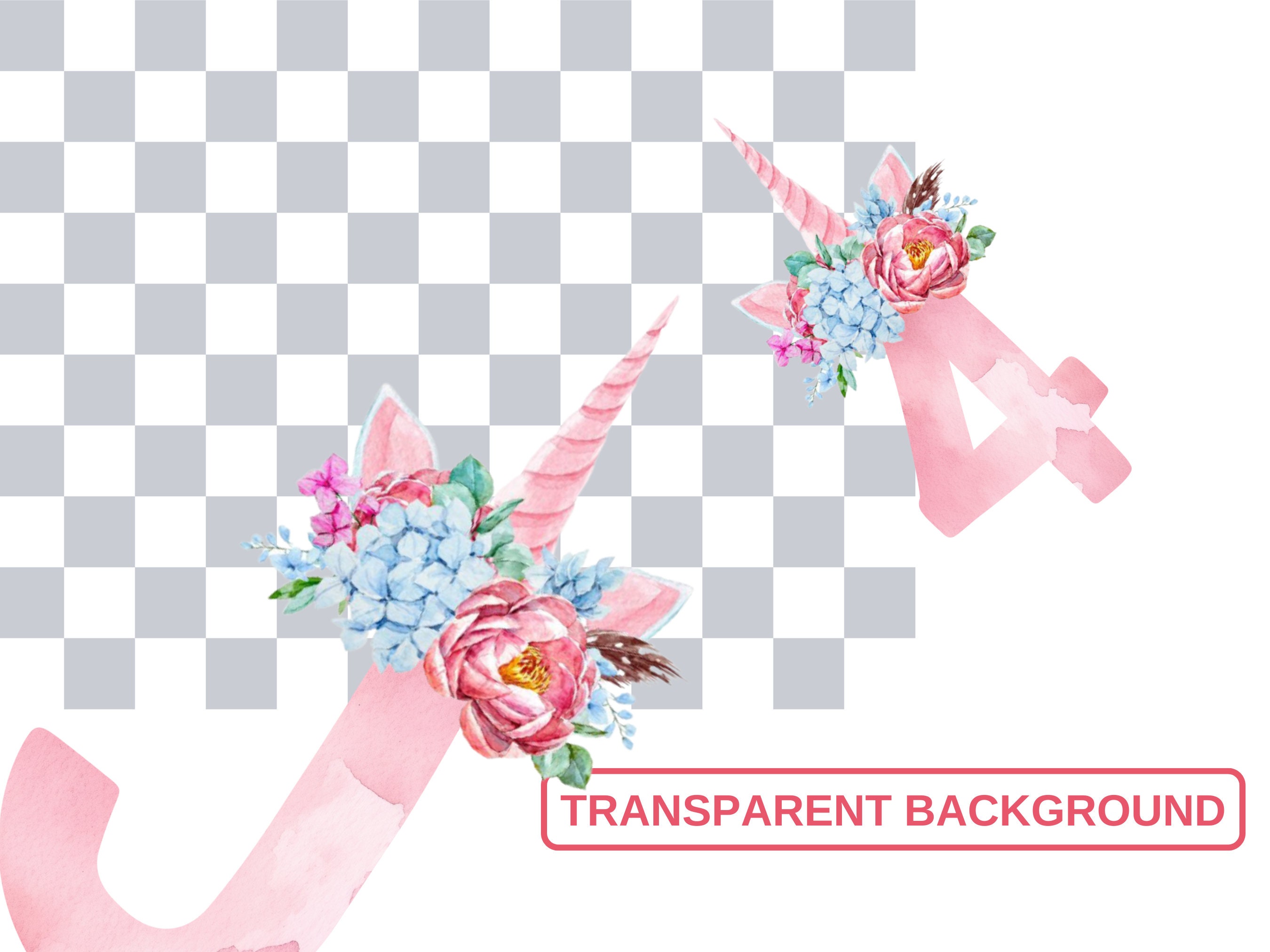 Unicorn Horn Alphabets and Numbers Clipart Sublimation - Etsy