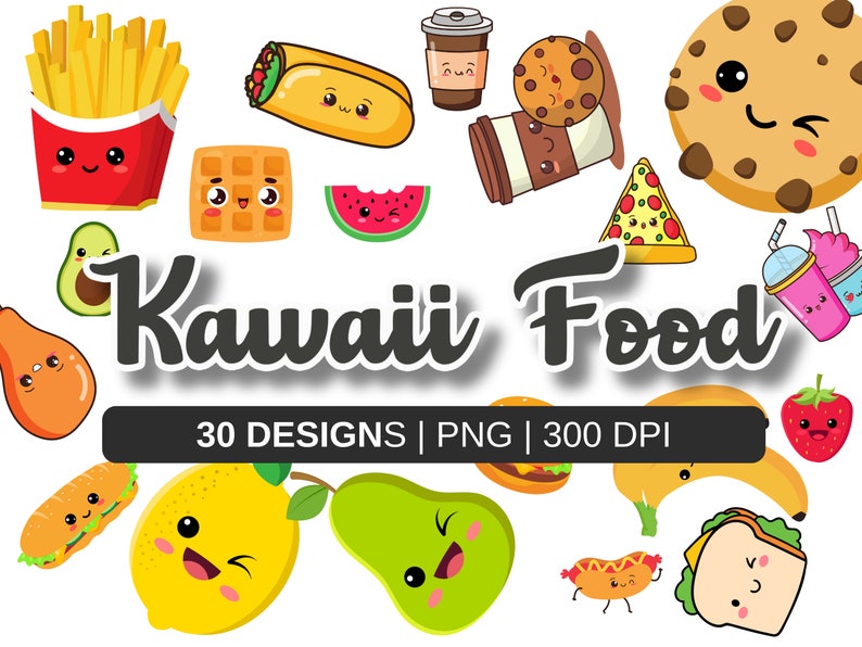 30 PNG Kawaii Food Cute Clipart, Kawaii Food Clipart, Food Clipart ...