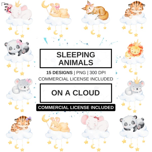 Sleeping Animals Clipart - Etsy