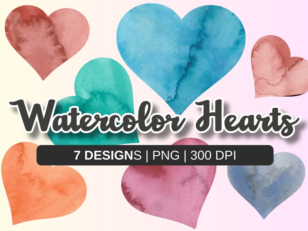 7 PNG Hearts Watercolor Clipart, Girl Cute Hearts , Hearts Clip Art ...