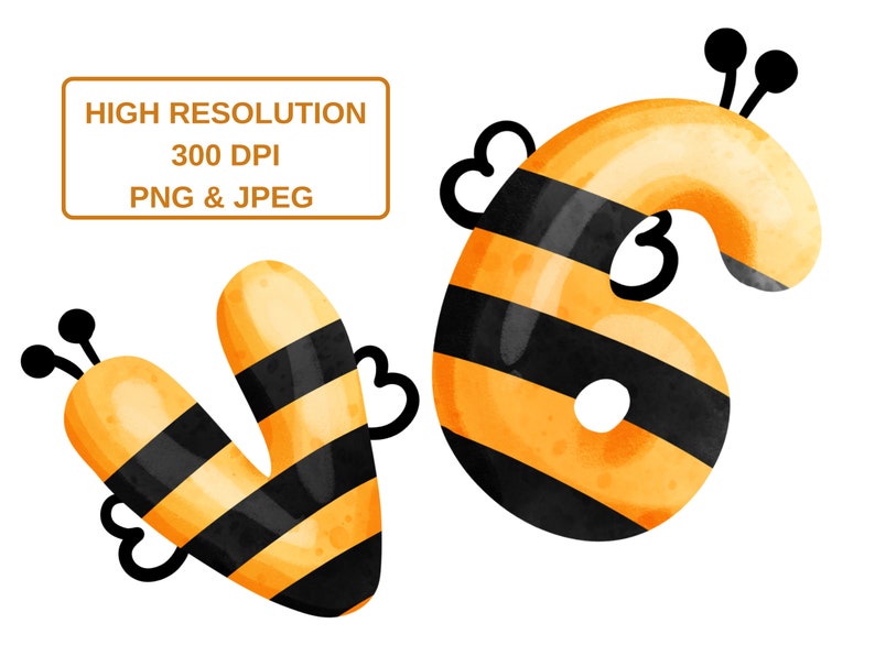 Little Bee Alphabets and Numbers Honey Bee Alphabet Bee - Etsy