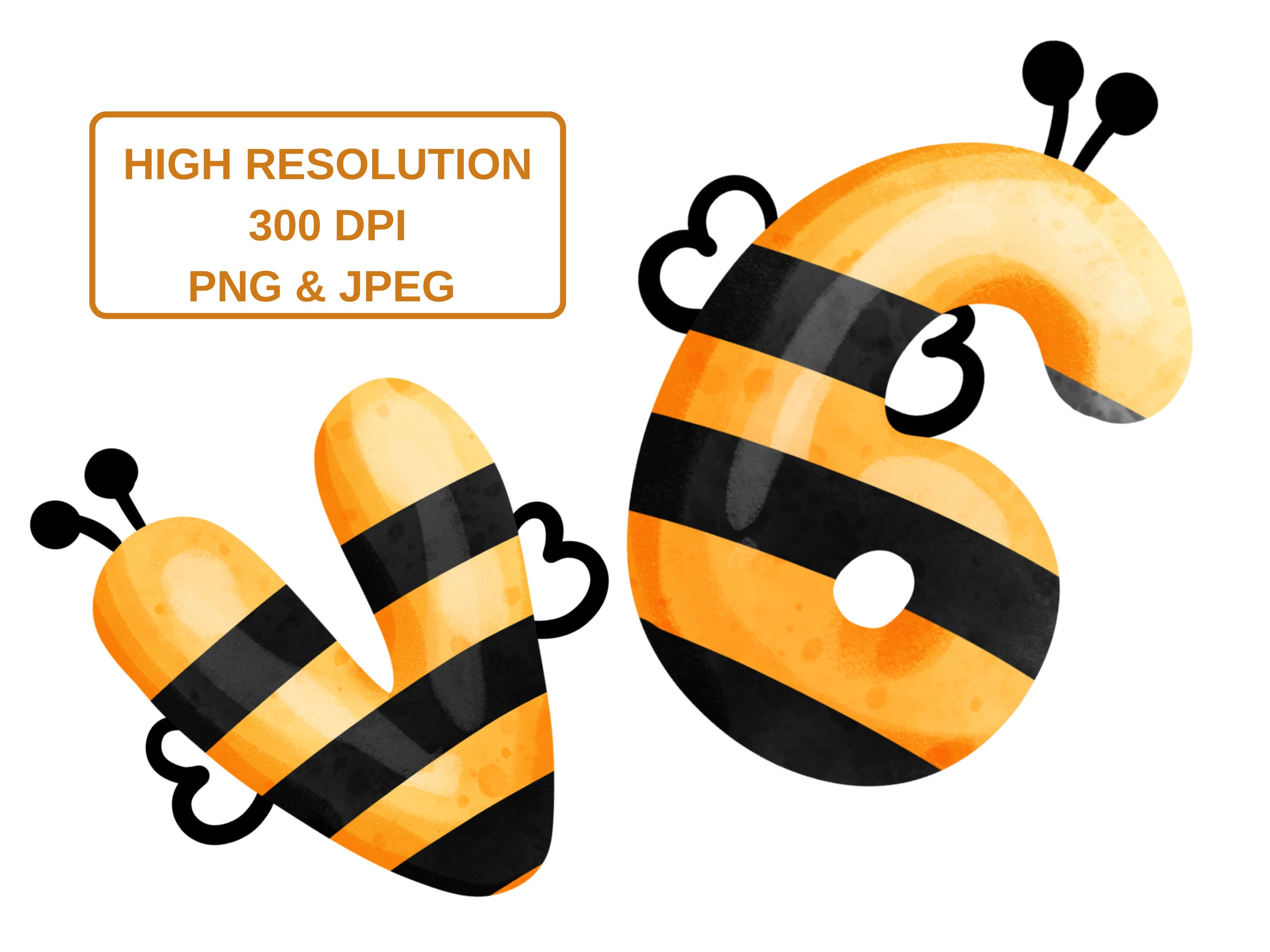 Little Bee Alphabets and Numbers Honey Bee Alphabet Bee - Etsy