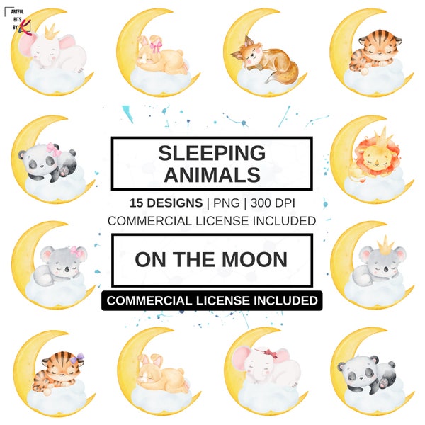 Sleeping Animals Clipart - Etsy