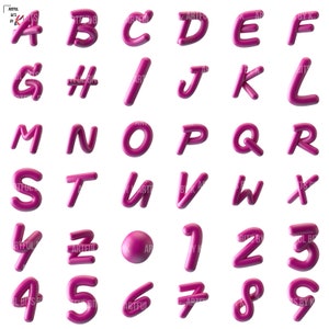 Bubble Puff Alphabet Letters, 3D Inflated Doodle Letters, PNG Bundle ...