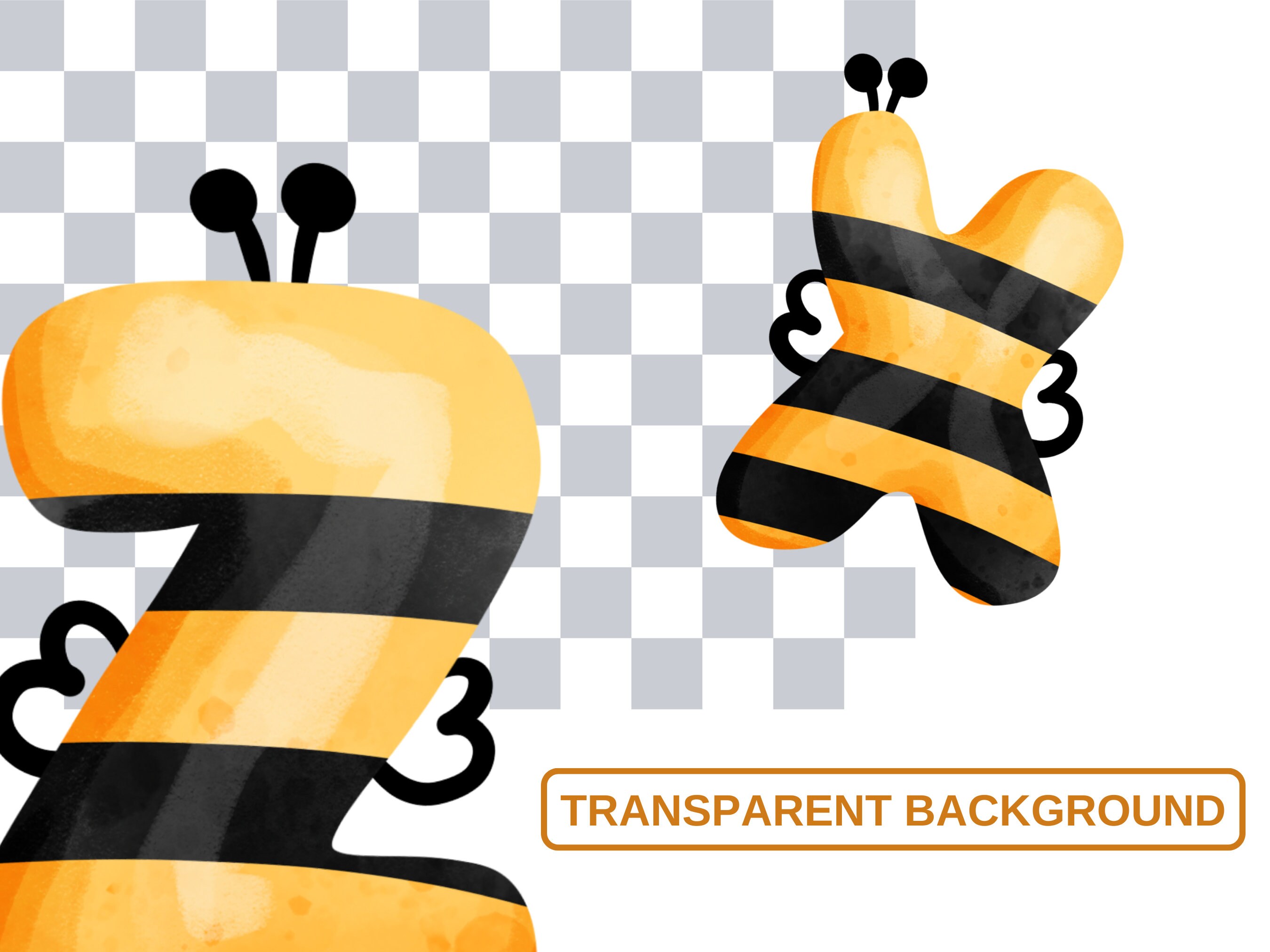 Little Bee Alphabets and Numbers Honey Bee Alphabet Bee - Etsy