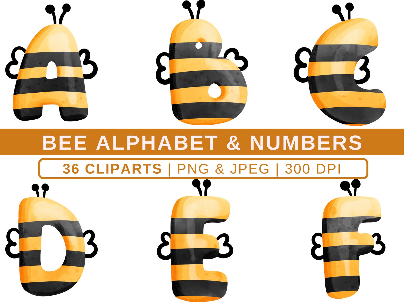 Little Bee Alphabets and Numbers Honey Bee Alphabet Bee - Etsy