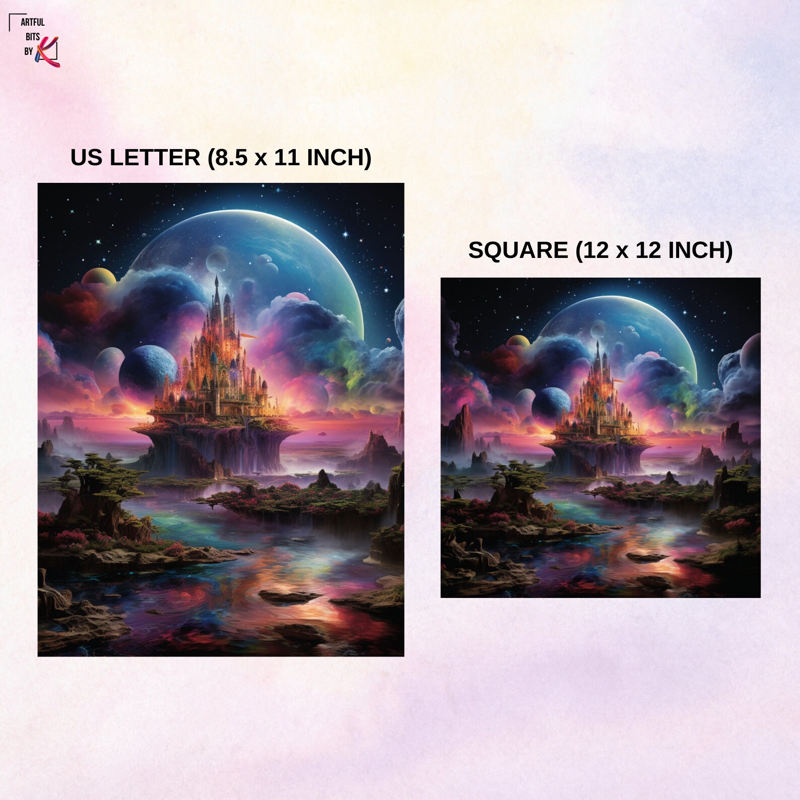 10 Printable Starry Cosmos Fantasy Digital Paper, Galaxy Digital Paper ...