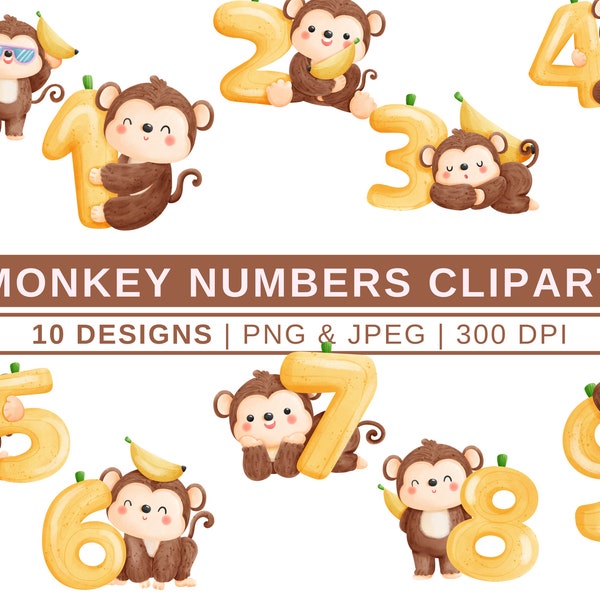 Monkey Clipart - Etsy