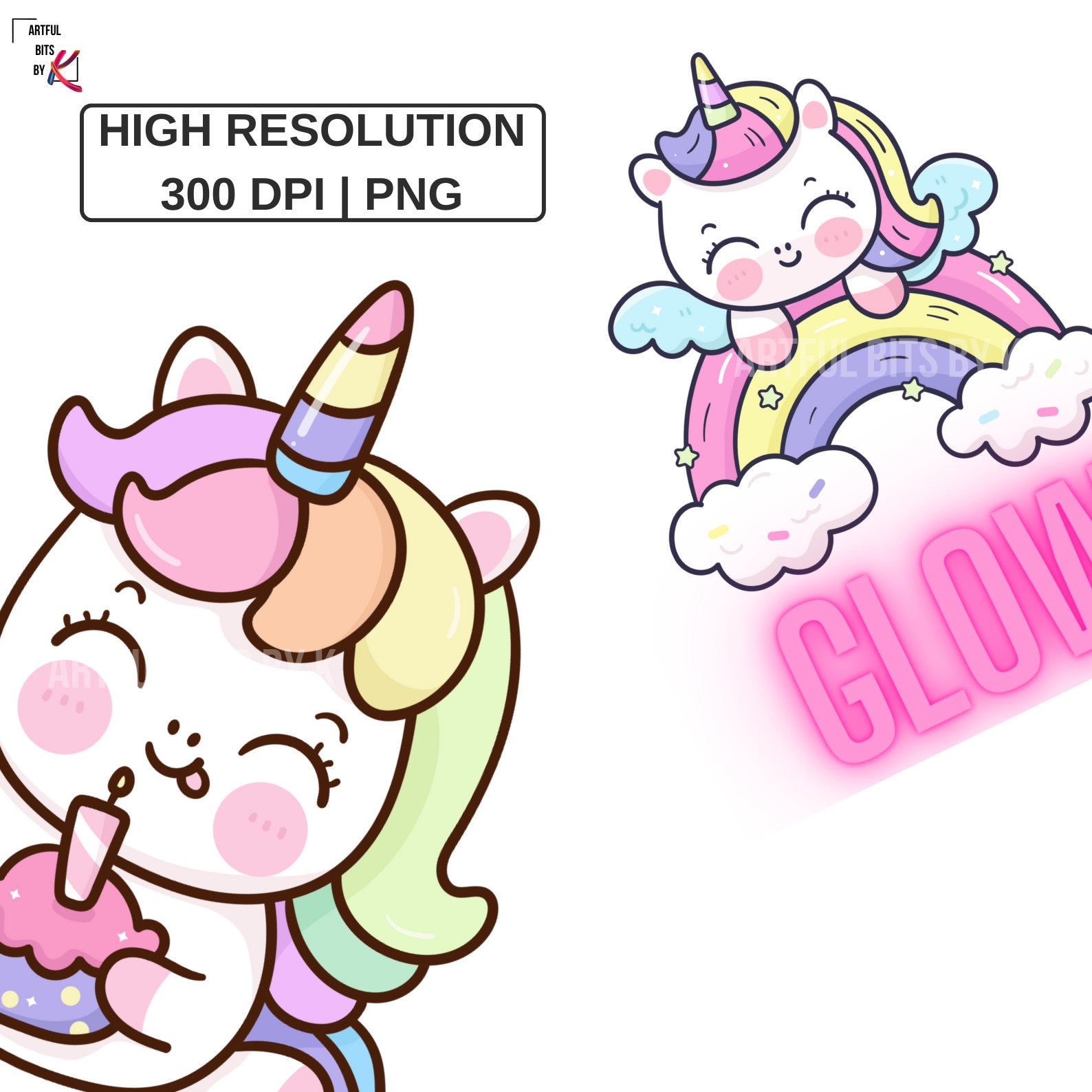 22 PNG Kawaii Unicorn Cute Clipart Kawaii Unicorn Clipart - Etsy