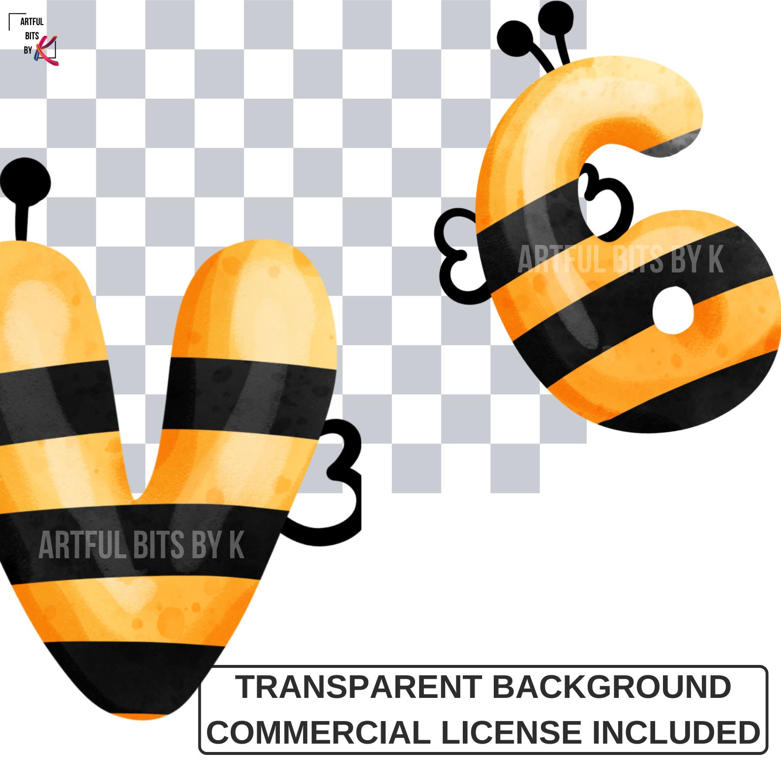 Little Bee Alphabets and Numbers Honey Bee Alphabet Bee - Etsy