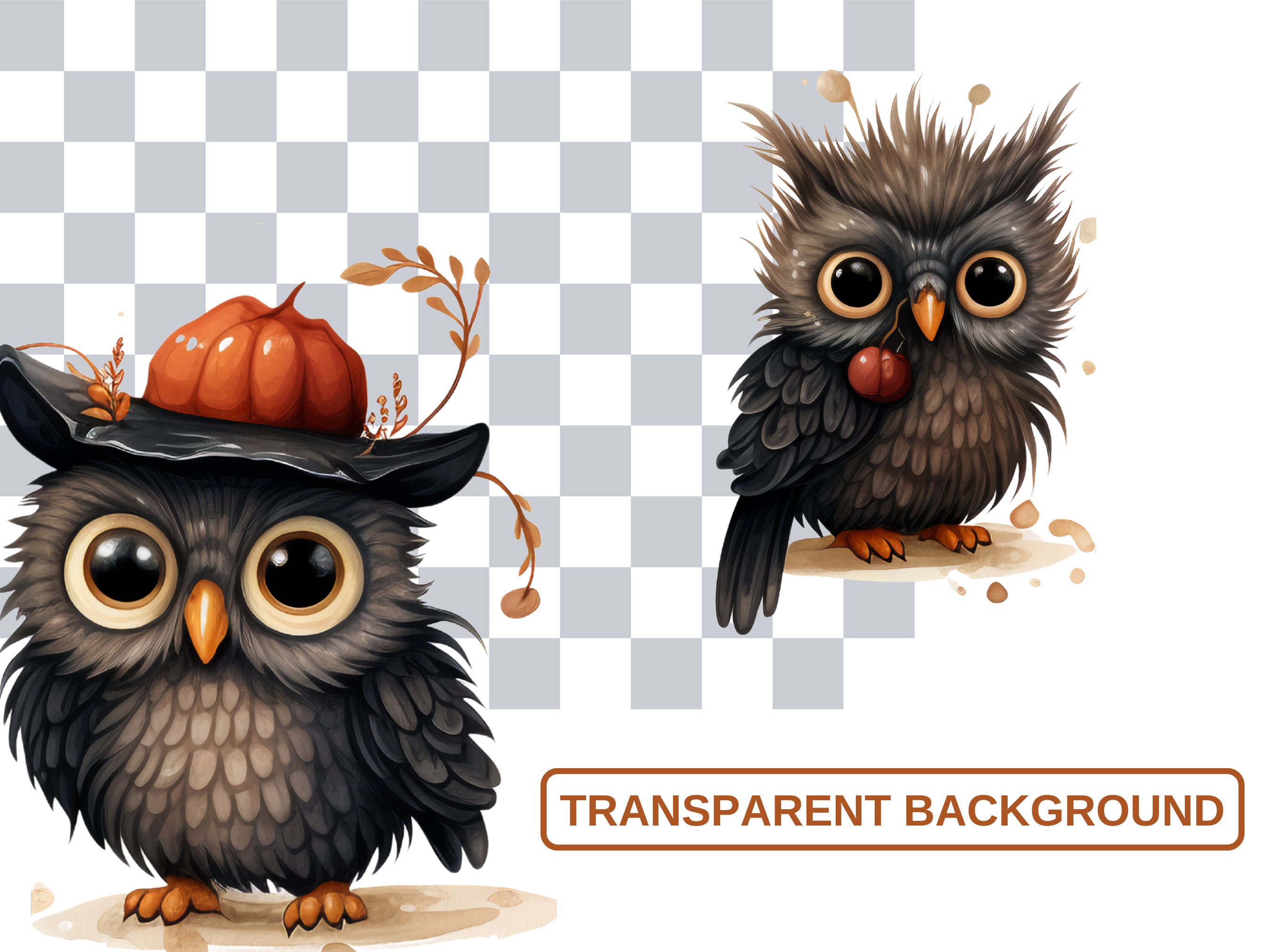 6 PNG Cute Owl Halloween Clipart Set Cute Halloween Owl - Etsy