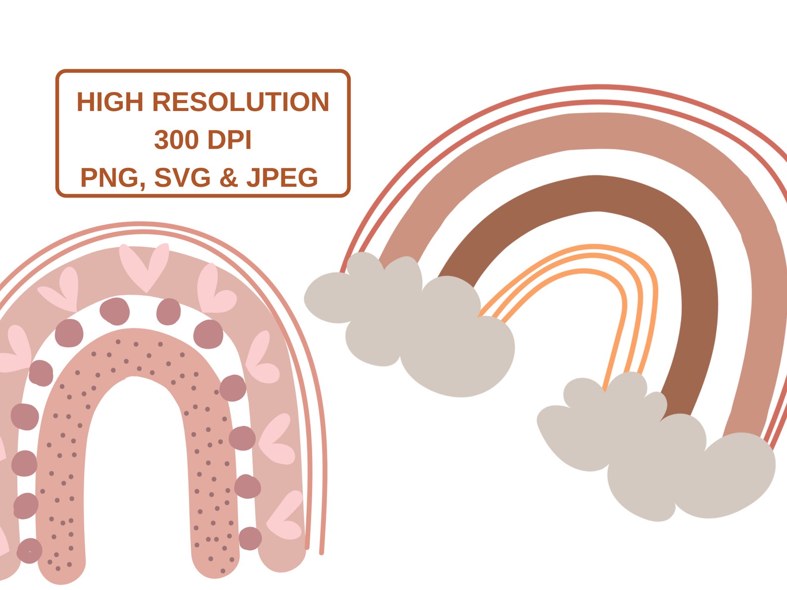 20 PNG Boho Rainbow Clipart Set Pastel PNG Digital Art - Etsy