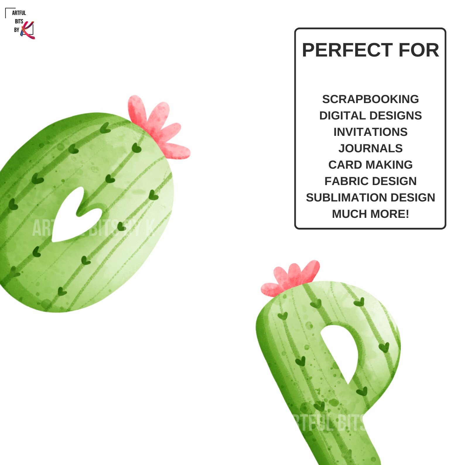 Cactus Alphabets Clipart, Cactus Alphabet, Succulent Font, Succulent ...