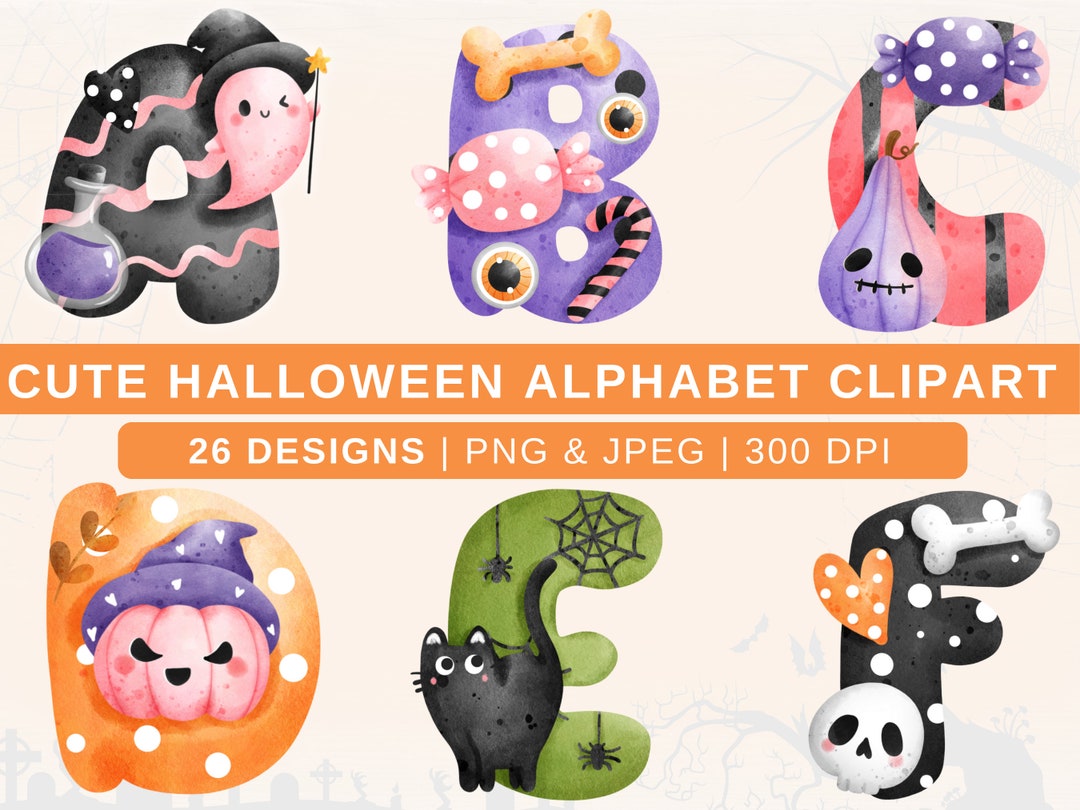 Halloween Alphabets Halloween Clipart Halloween Font - Etsy