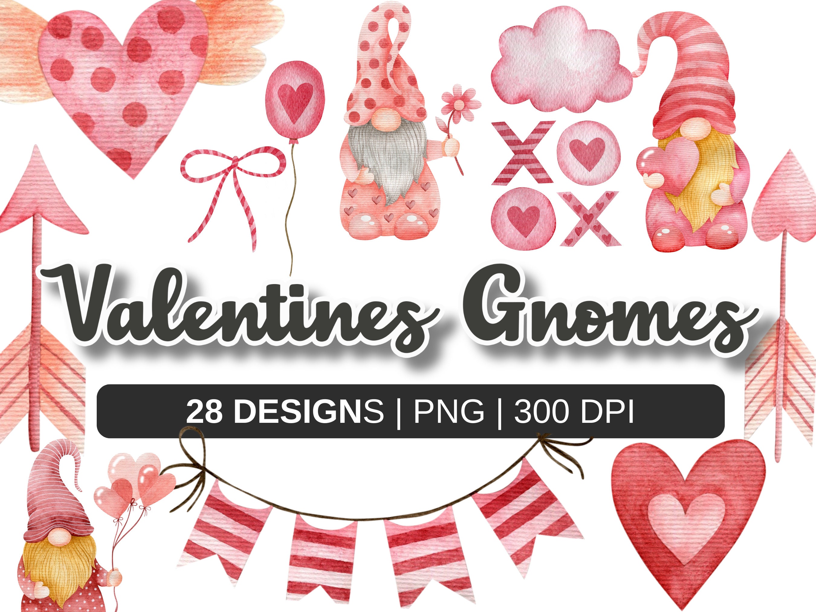 28 PNG Gnome Valentine Clipart Valentine's Day Gnomes - Etsy