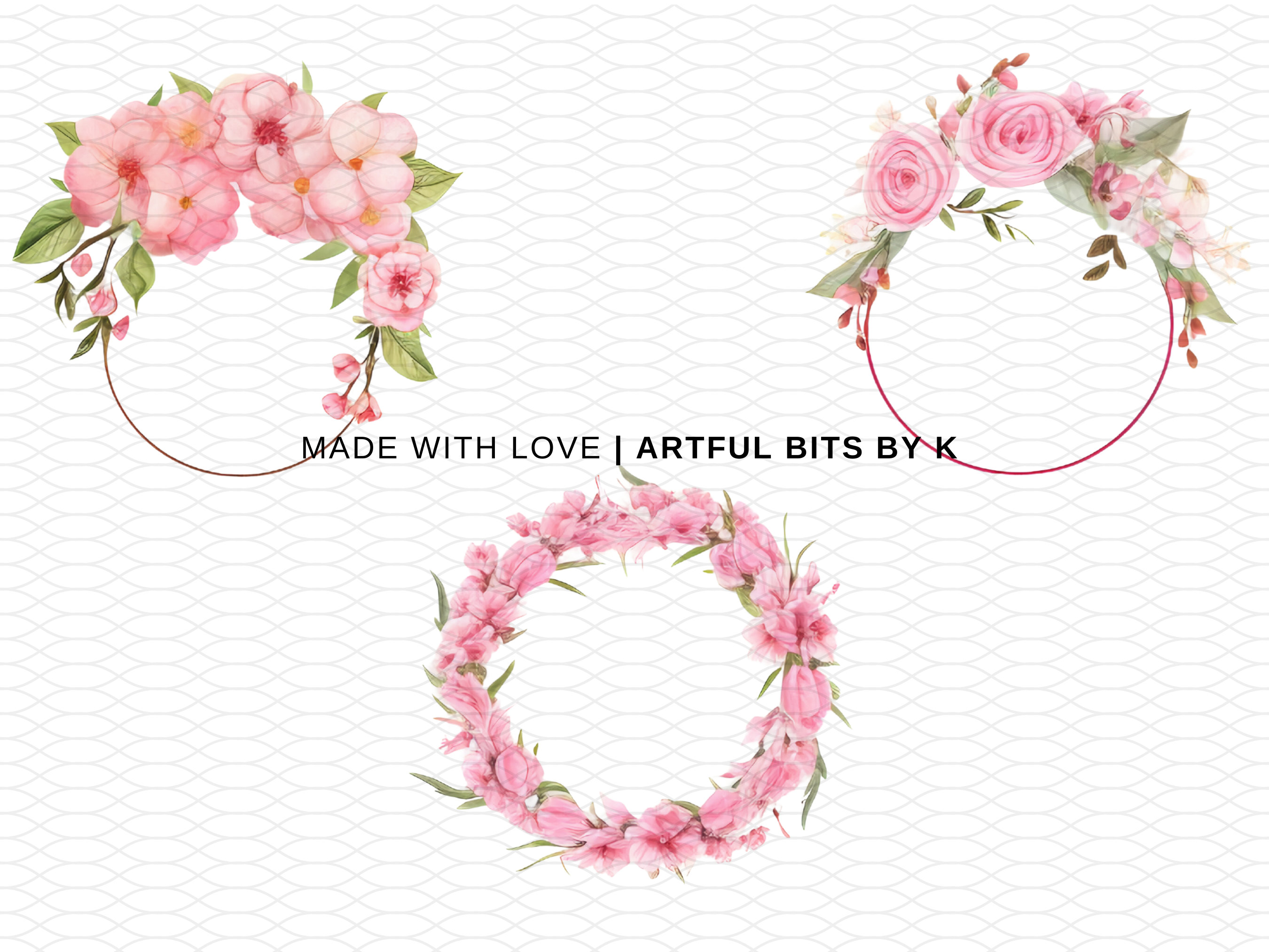 18 PNG Pink Floral Wreath Frame Clip Art Floral Frame Floral - Etsy