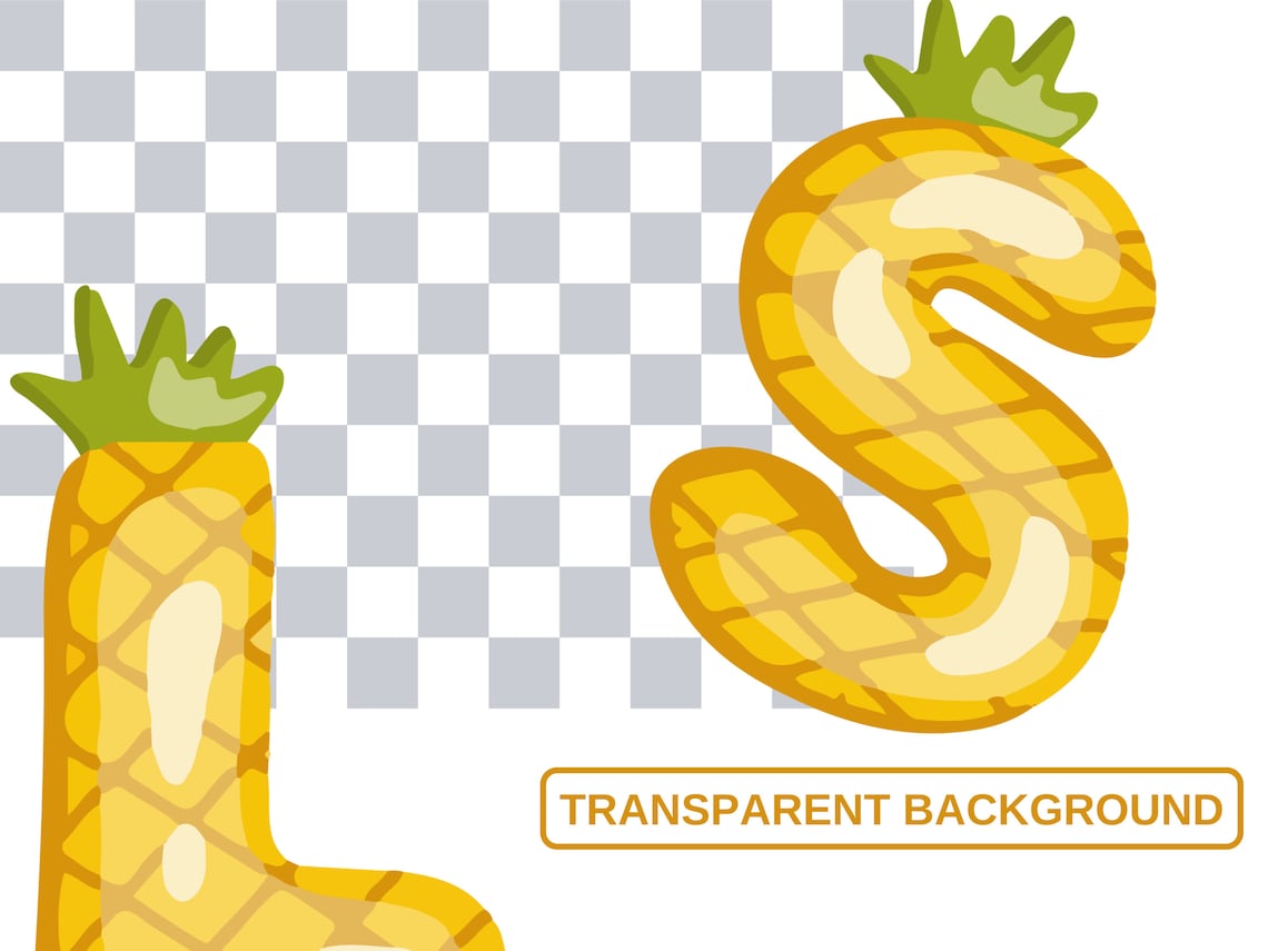 Pineapple Alphabets Clipart, Pineapple Alphabet, Succulent Font ...