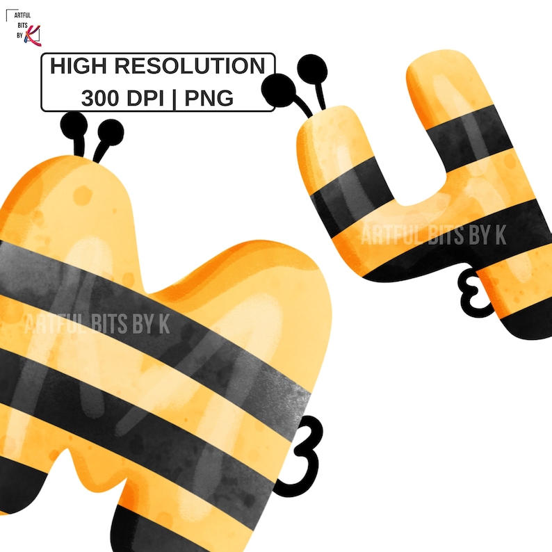 Little Bee Alphabets and Numbers Honey Bee Alphabet Bee - Etsy